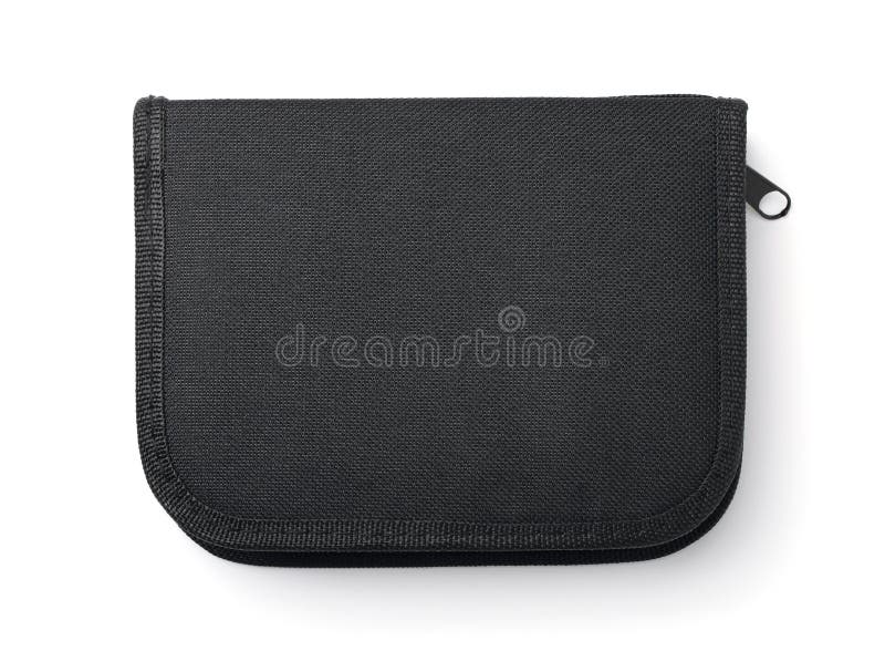 Black Hard Fabric Zipper Case Stock Image - Image of fabric, pouch ...