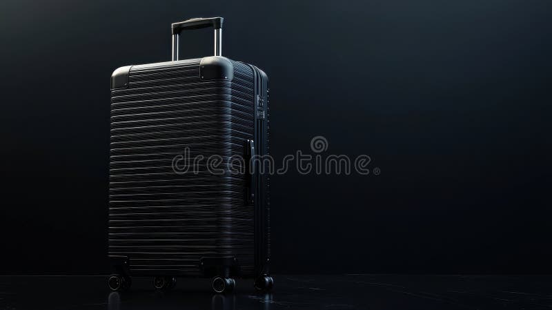 Black Hard Shell Suitcase on Dark Background with Smooth Surface Stock ...