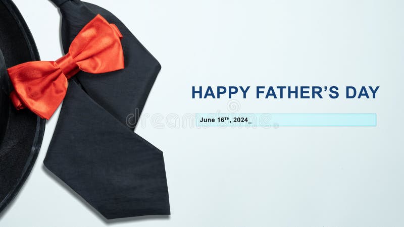 Black Hat and Red Bow Tie with a Happy Father S Day Message Stock Image ...