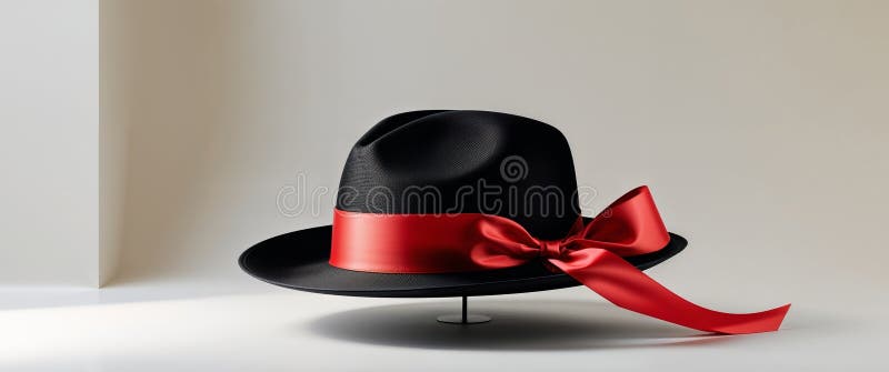 Black Hat Red Ribbon Tied Around Stock Photos - Free & Royalty-Free ...