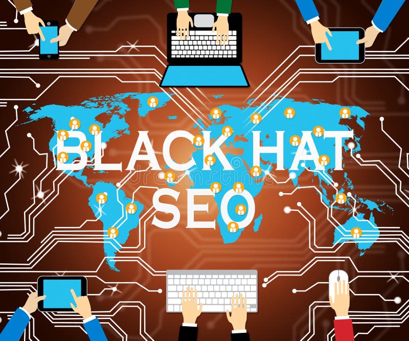 Black Hat Seo Website Optimization 2d Illustration Stock Illustration ...