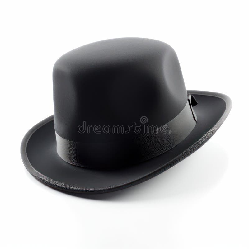 A Black Hat on a White Background. Stock Illustration - Illustration of ...