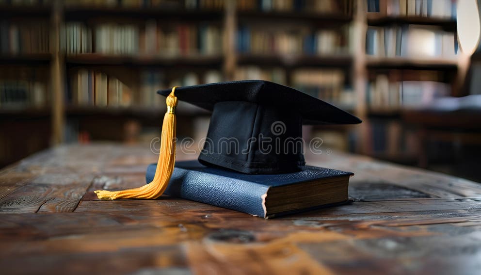 Black Hats, Golden Tassels of University Graduates Stock Image - Image ...