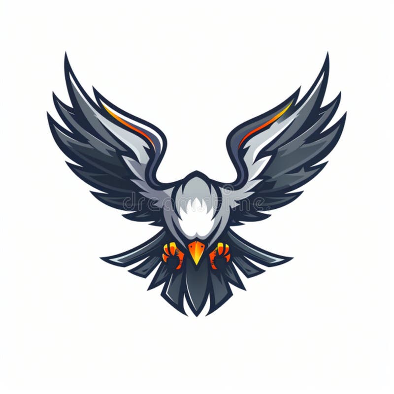Black Hawk Mascot Logo Illustration Stock Illustration - Illustration ...