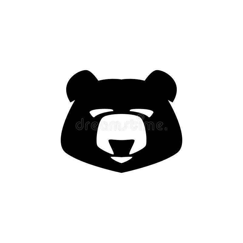 Black Head Bear Logo Concept Vector Template. Stock Vector ...