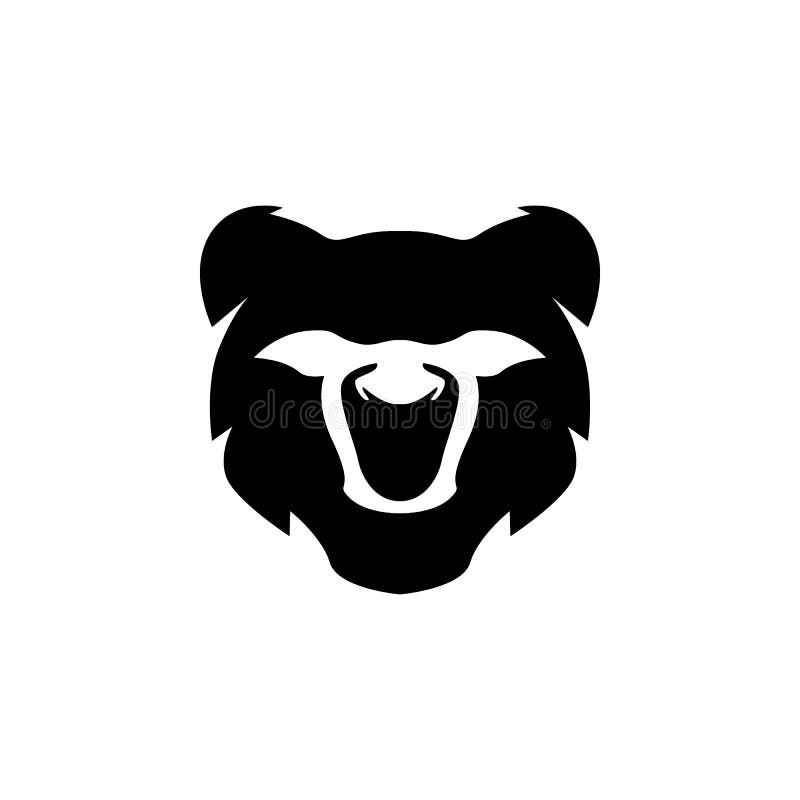 Black Head Bear Logo Concept Vector Template. Stock Vector ...
