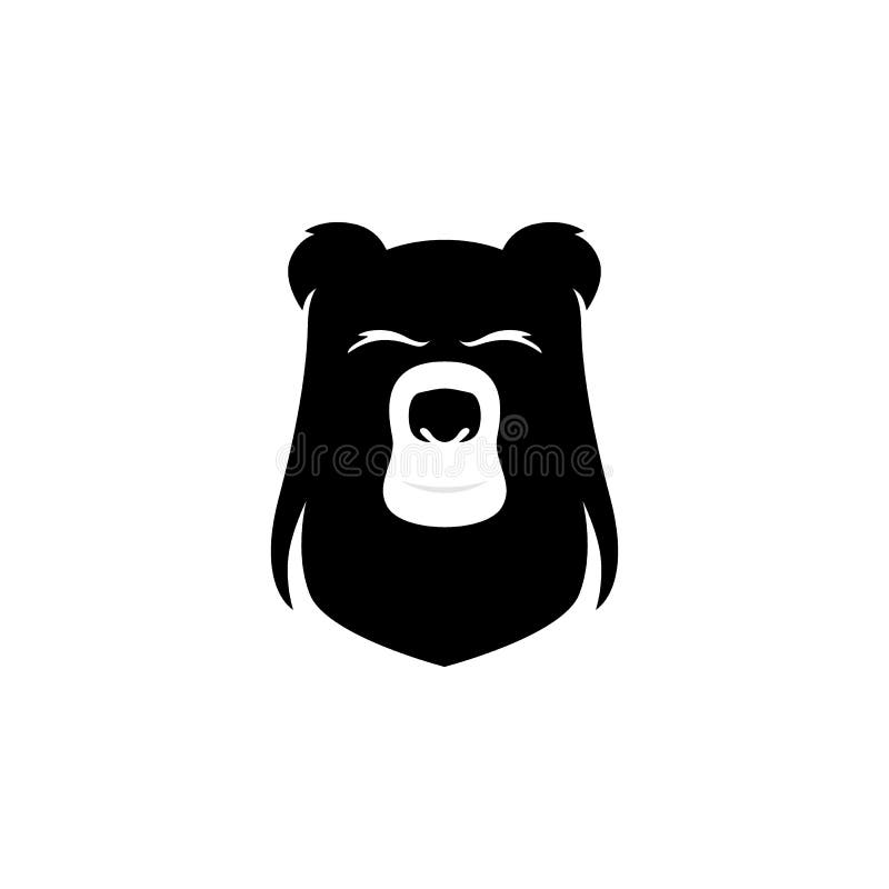 Black Head Bear Logo Concept Vector Template. Stock Vector ...