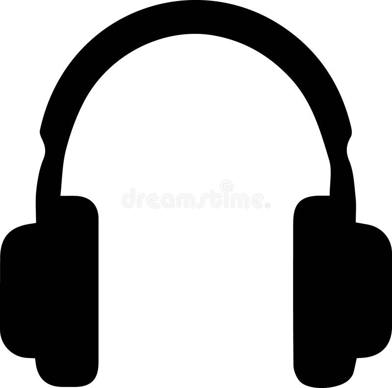 Black Headphone Icon in Minimalist Style Stock Vector - Illustration of multimedia, circle ...