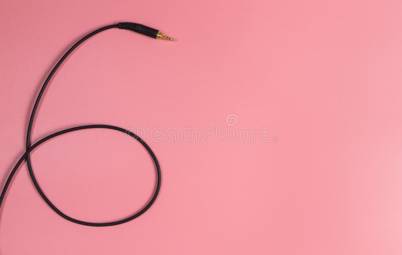 Black Headphone Jack on Pink Stock Image - Image of audio, white: 95957227