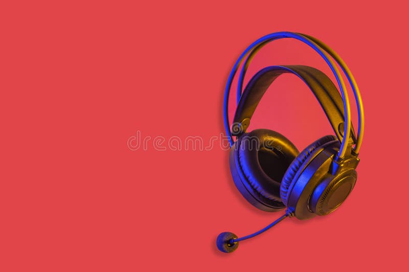Black Headphone on Red Banner Showing Customer Service Concept Stock ...