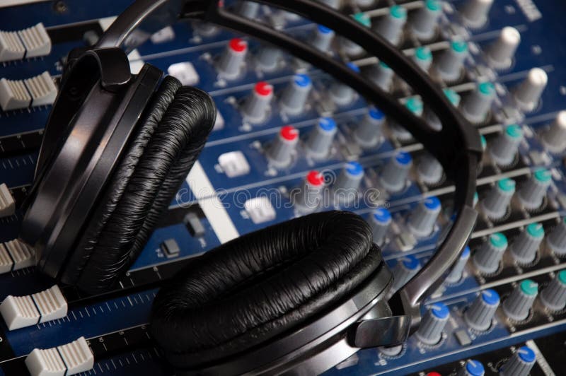 Professional Headphones in a Recording Studio Stock Image - Image of ...