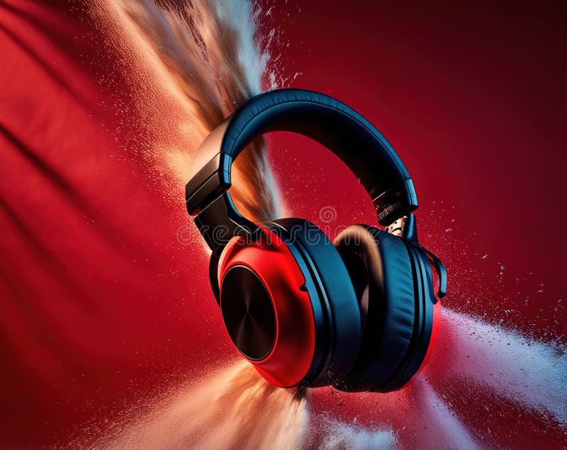 Black Headphones Displayed Against a Vibrant Background Create a ...
