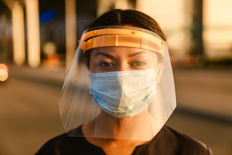 Black Health Worker in Protective Mask Looking at Camera Stock Image ...