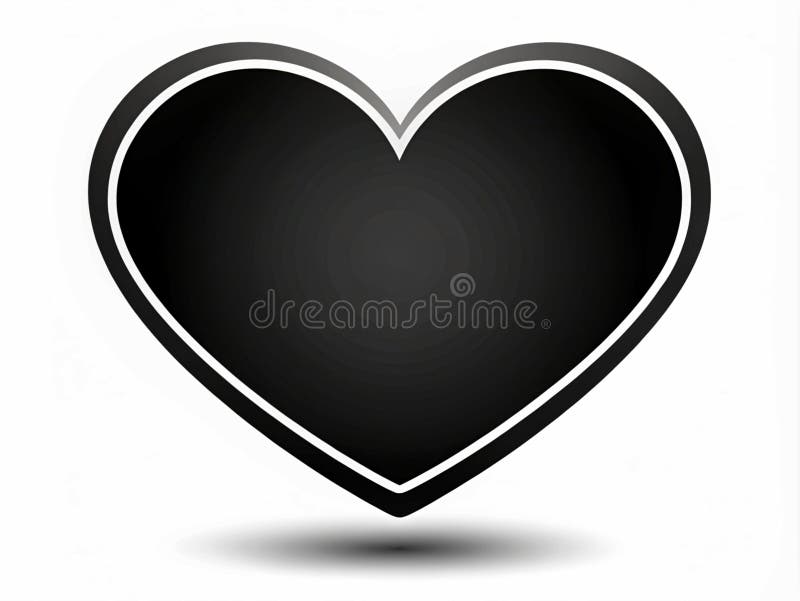 Black Heart Icon stock vector. Illustration of generated - 324249949