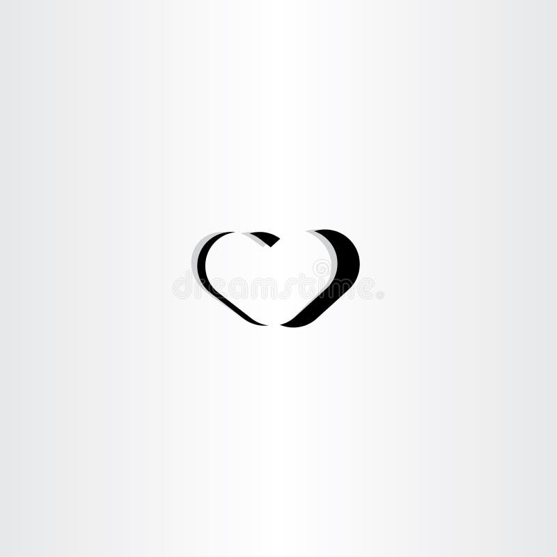 Black Heart Logo Icon Vector Symbol Element Sign Stock Vector ...