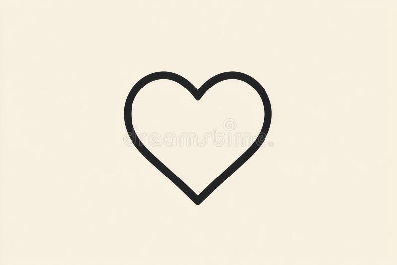 Simple Heart Outline on a Neutral Background Evokes Feelings of Love ...