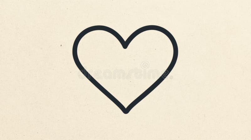 Simple Heart Outline Illustration on a Neutral Background Perfect for ...