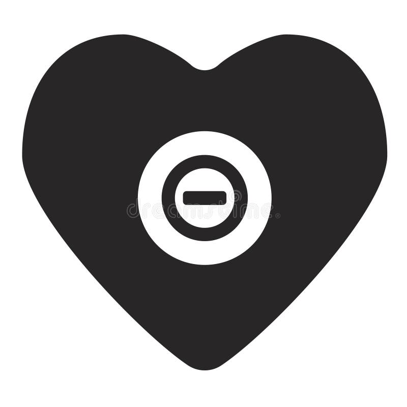 Black Heart with Sign Stop Inside. Vector Illustration. Flat Style ...