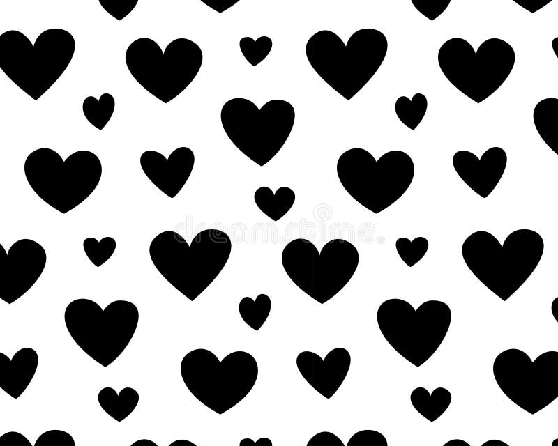 Black Hearts Pattern. Vector Flat Illustration Stock Vector ...