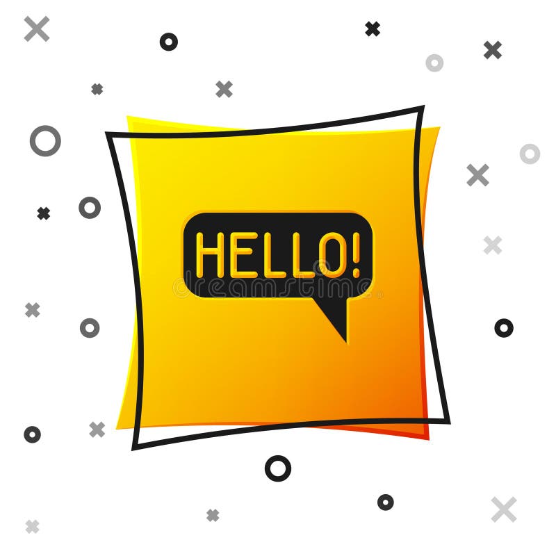 Black Hello in Different Languages Icon Isolated on White Background ...