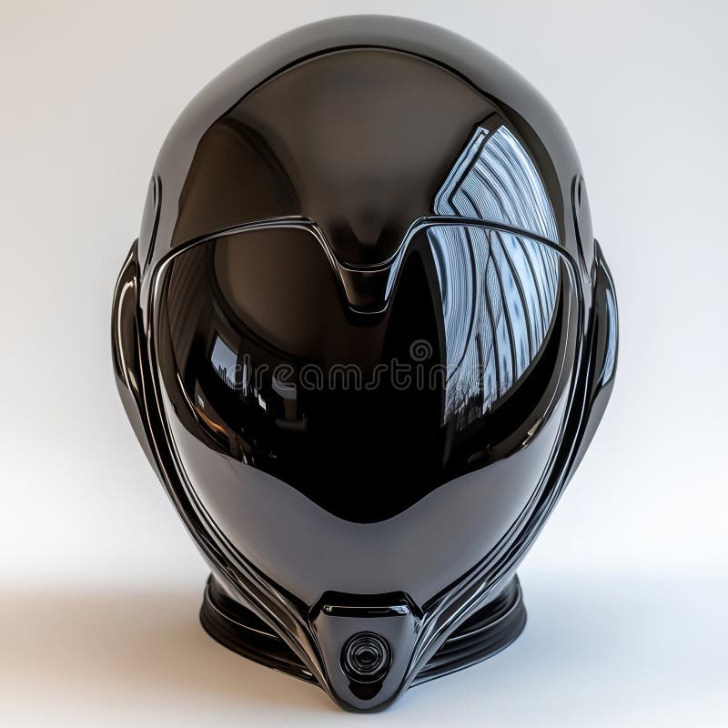 A Black Helmet with a Reflective Surface on the Front, AI Stock Image ...