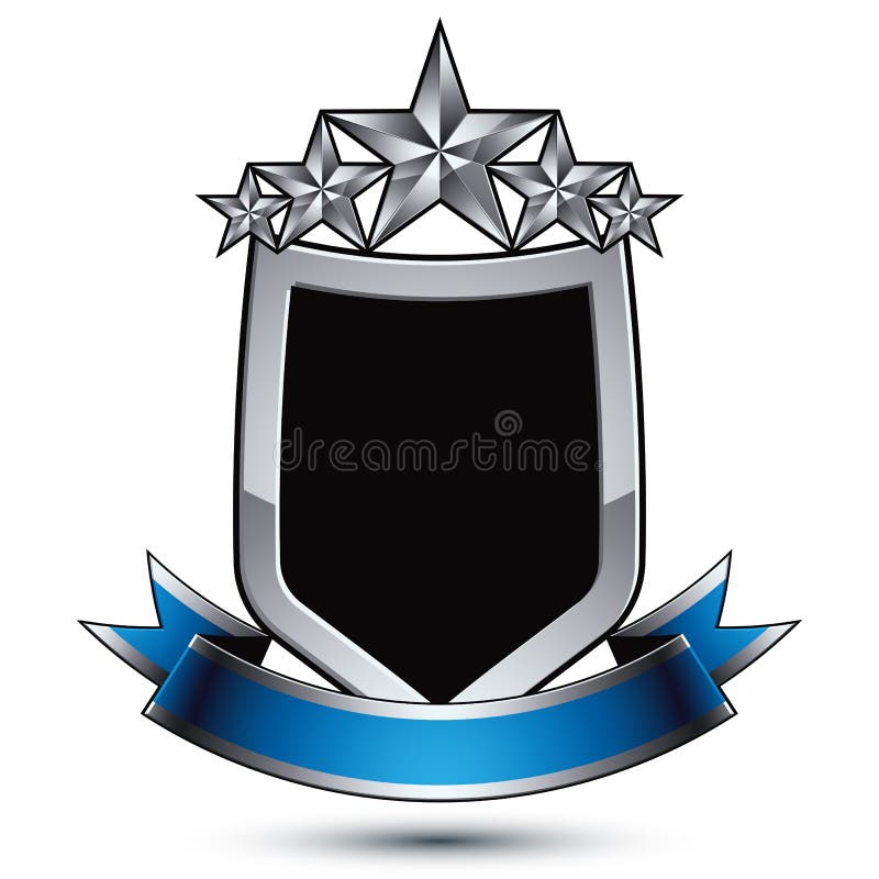 Black Heraldic Vector Security Element with Gray Outline and Five ...
