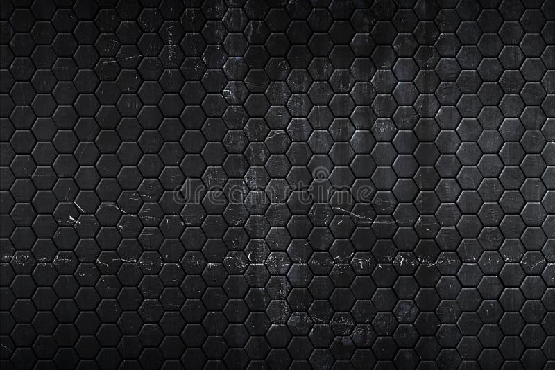 Black Hexagon Background and Texture Stock Illustration - Illustration ...
