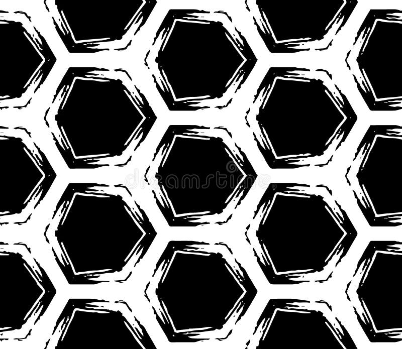 Black hexagon pattern stock illustration. Illustration of overlaying ...