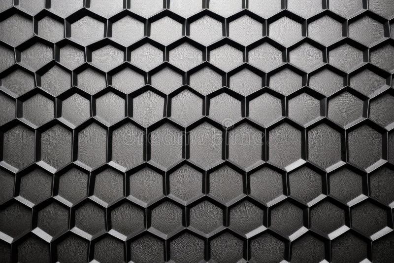 Black Hexagonal Pattern on a White Canvas Stock Image - Image of design ...