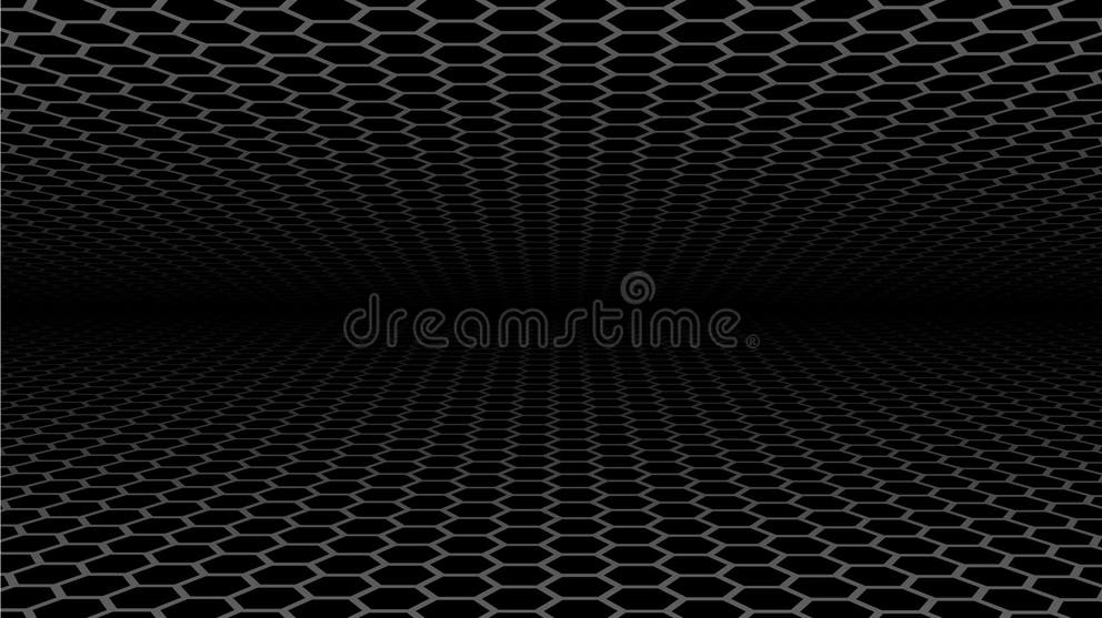 Black Hexagons Background, Dynamic Dark Gray 3D Perspective Hexagonal ...