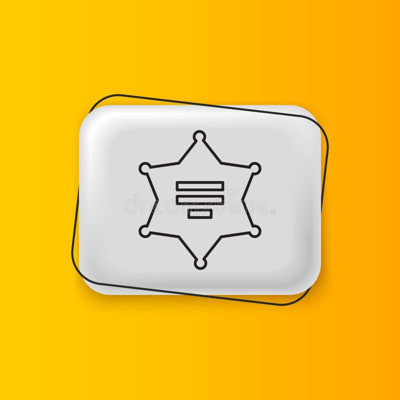 Black Hexagram Sheriff Icon Isolated on Yellow Background. Police Badge ...
