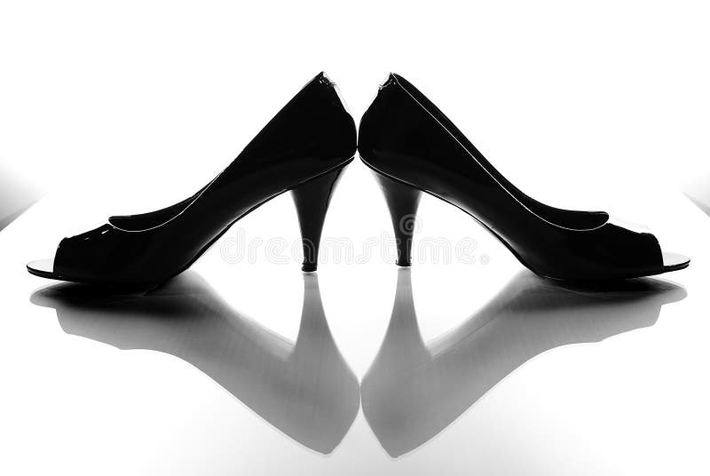 Black High Heels Reflected stock image. Image of girlfriend - 23452699