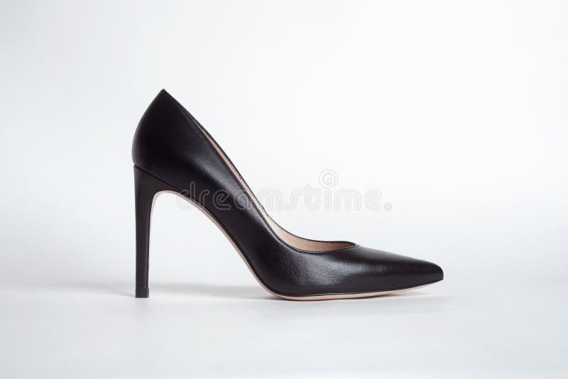 Black Shoes. Black High Heels on White Background Stock Photo - Image ...