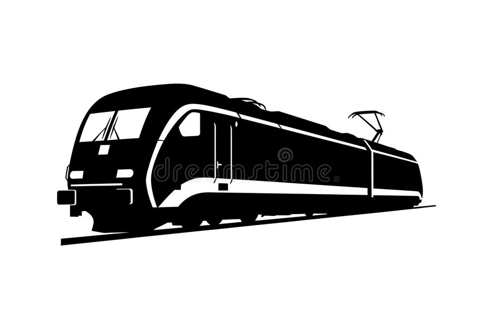 A Detailed Black High-Speed Train Silhouette Stock Vector ...