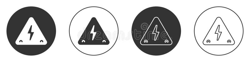 Black High Voltage Sign Icon Isolated on White Background. Danger ...