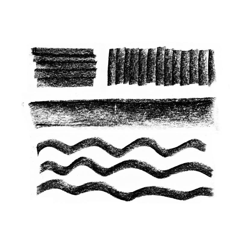 Black Highlight Stripes, Banners Drawn with Chalk, Graphite Pencil ...