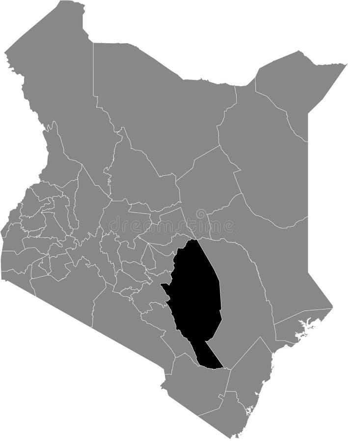 Location of Kitui, County of Kenya,. Bilevel Stock Illustration ...