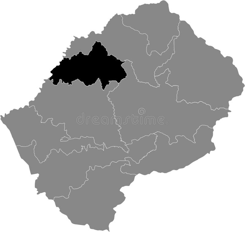 Location Map of the Berea District of Lesotho Stock Vector ...
