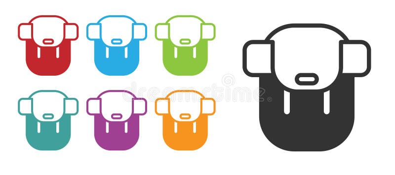 Black Hiking Backpack Icon Isolated on White Background. Camping and ...