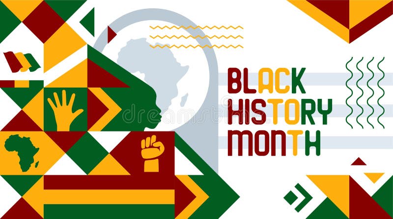 Black History Month Banner Abstract Geometric Background Design Stock ...