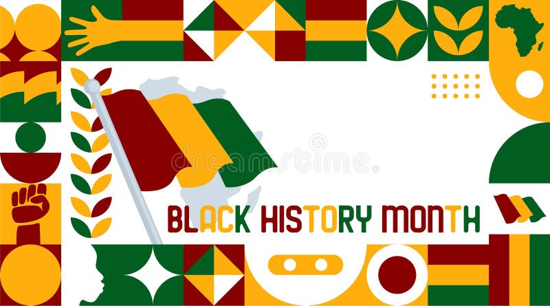 Black History Month Banner Abstract Geometric Background Design Stock ...