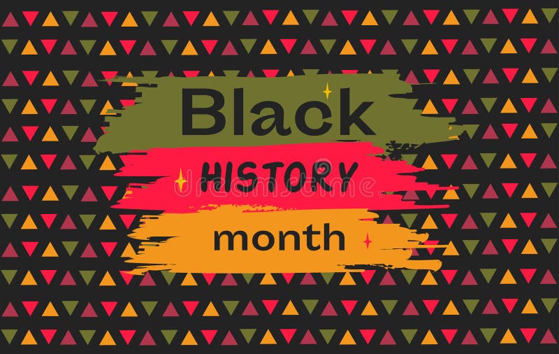 Black History Month Banner Card Poster Illustration with Ethnic Pattern ...