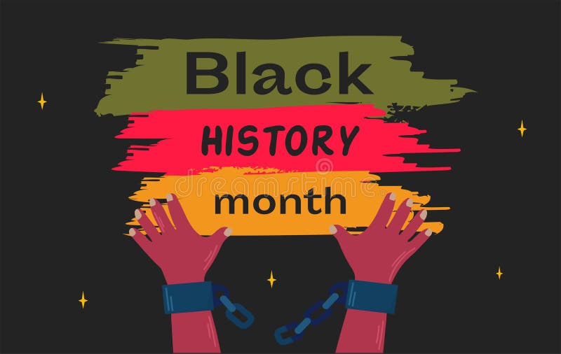 Black History Month Banner Card Poster Illustration with Hands and ...