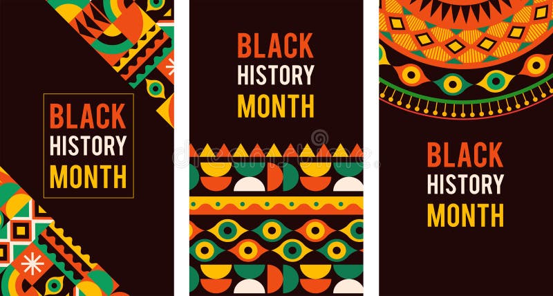 Black History Month Banner Poster and Template Design Иллюстрация ...