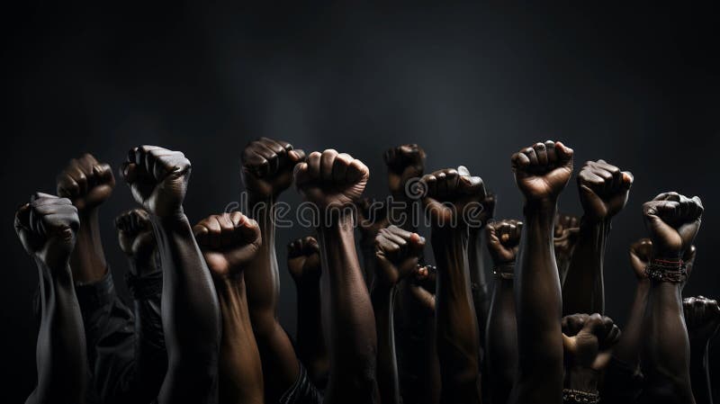 Black History Month, a Group Black People Fist Raised for Black History ...
