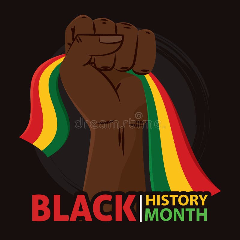 Black History Month Poster Protest Hand Gesture Vector Stock Vector ...