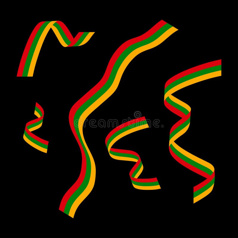 Black History Month Ribbon Element Design Collection Stock Illustration ...