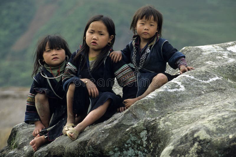 Black Hmong Children editorial photography. Image of black - 17638657