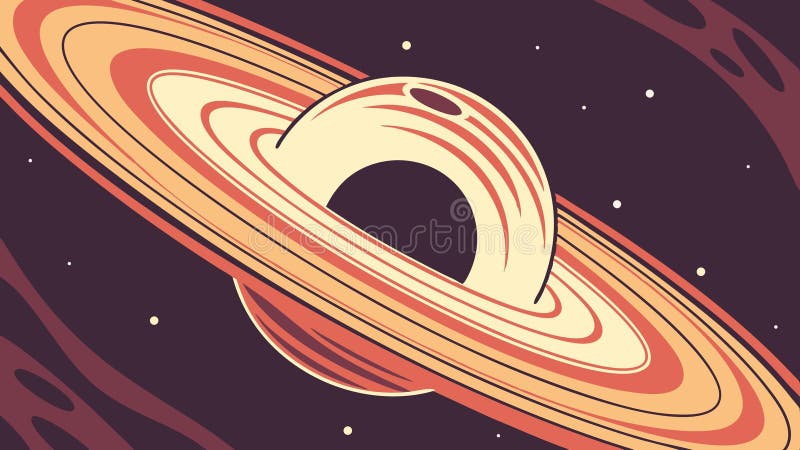 Black Hole with Accretion Disk, Space Phenomenon Vector. Vector Design ...