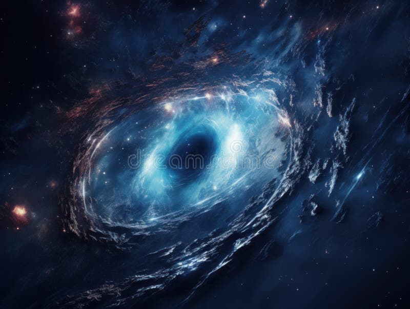 A Black Hole in the Center of a Galaxy, AI Stock Image - Image of night, technology: 299347245